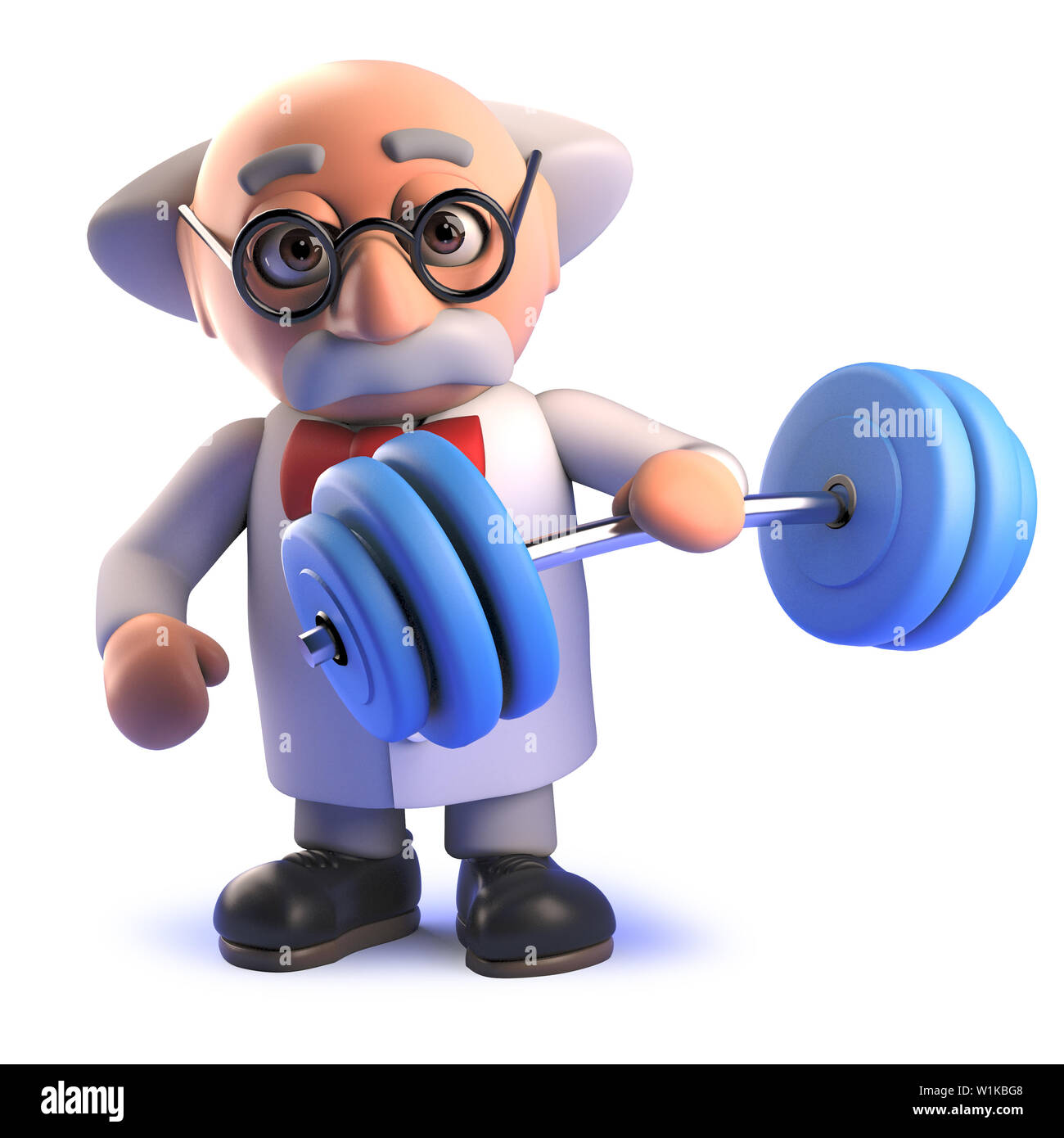 3d rendered image of a cartoon mad scientist in 3d not realising his ...