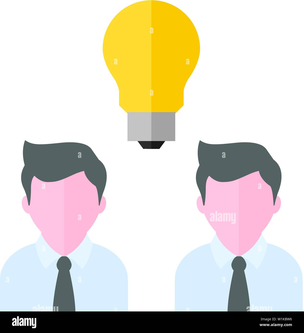Teamwork icon in flat color style. Business communication discussion ...