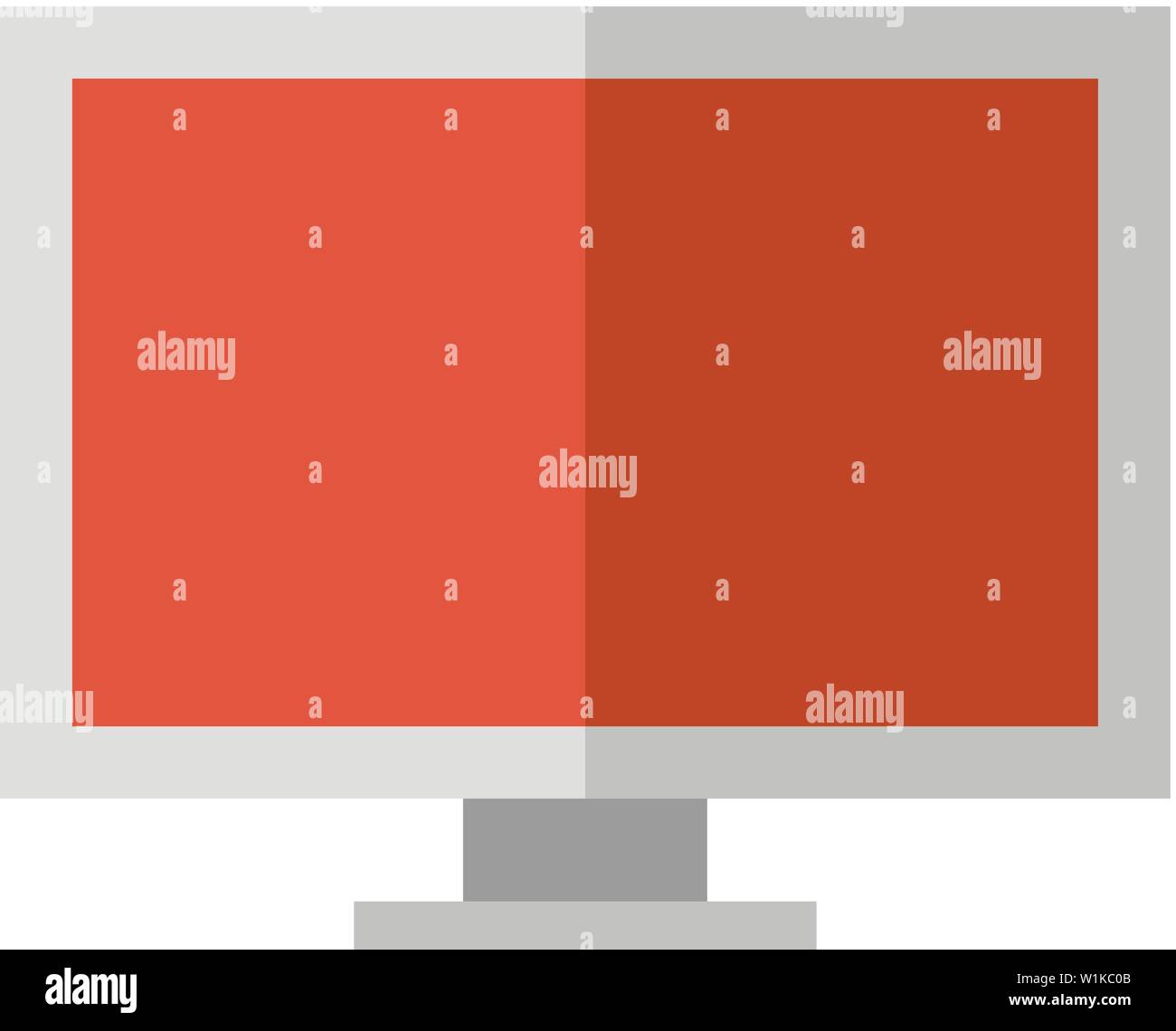 Desktop computer icon in flat color style. Electronic office monitor ...