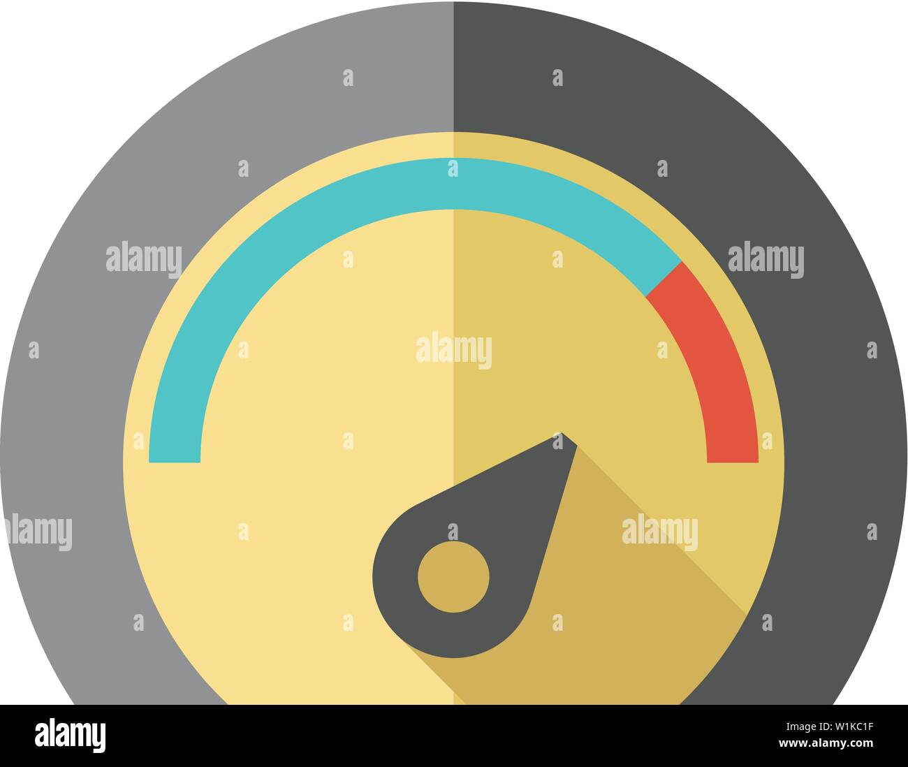 Dashboard icon in flat color style. Control panel, odometer ...