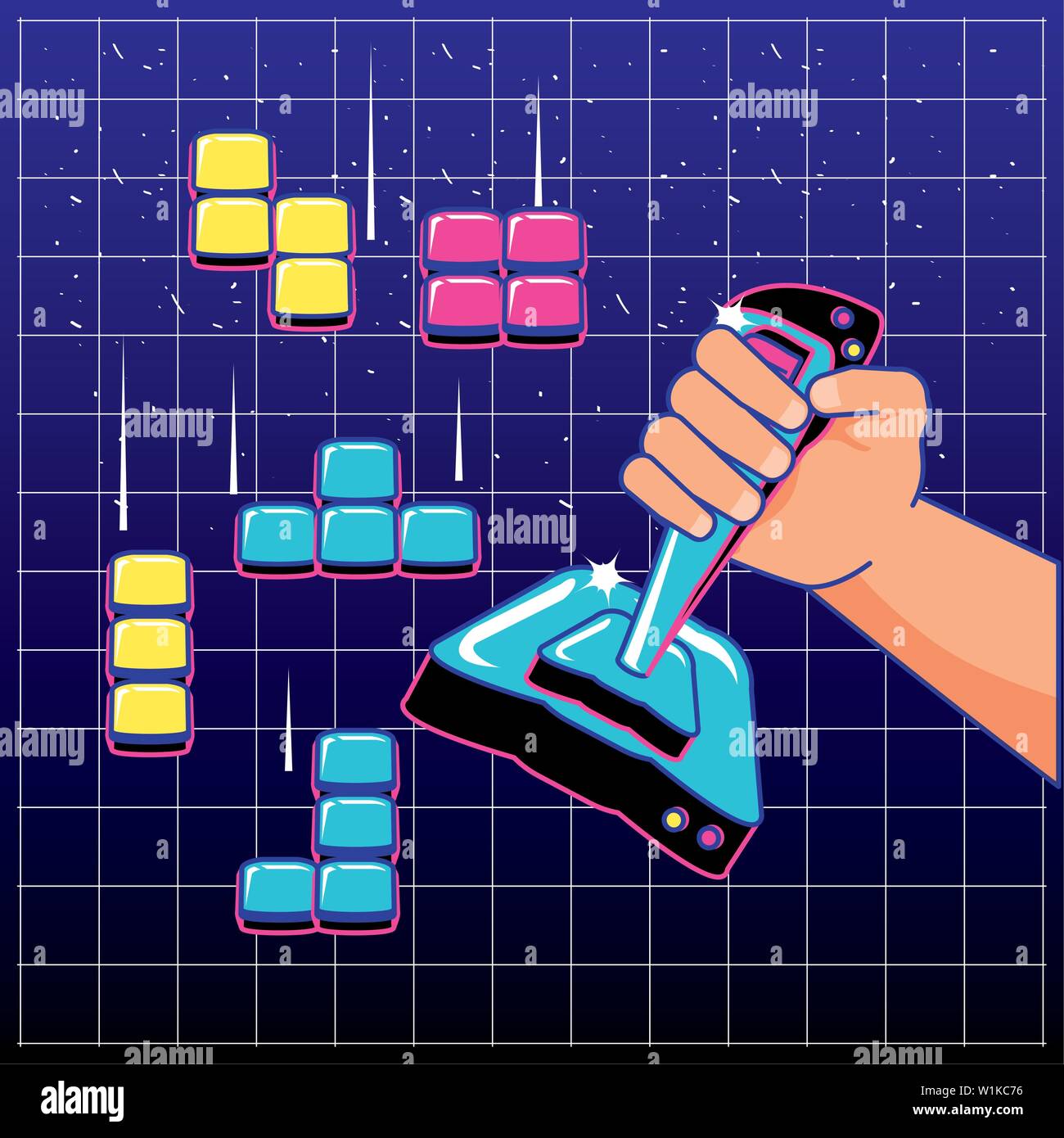 gamer hands playing with joystick vector illustration design Stock ...