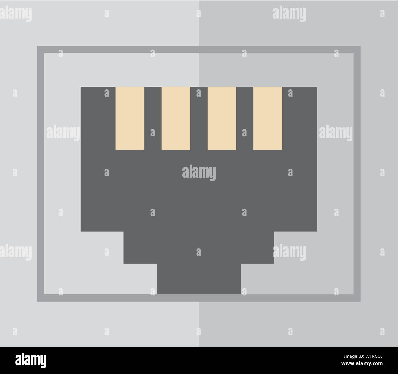Local Area Connector Icon In Flat Color Style Computer Network Internet Connection Broadband