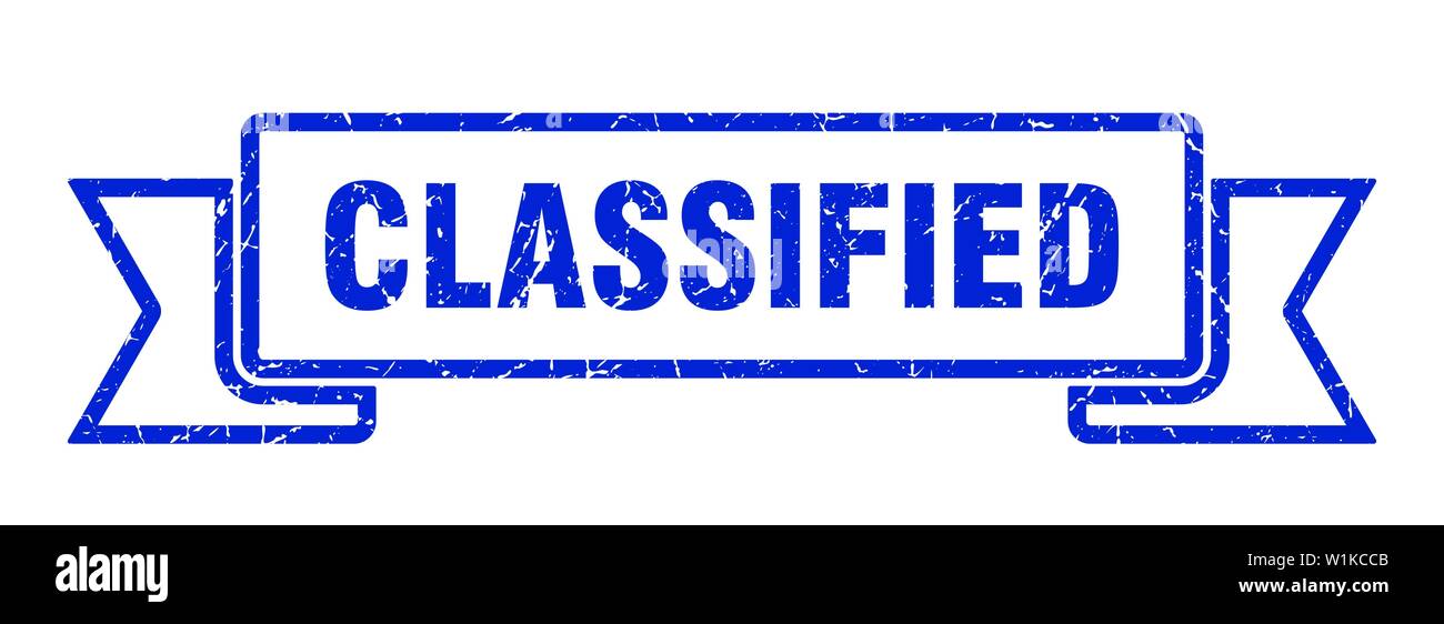 classified grunge ribbon. classified sign. classified banner Stock ...