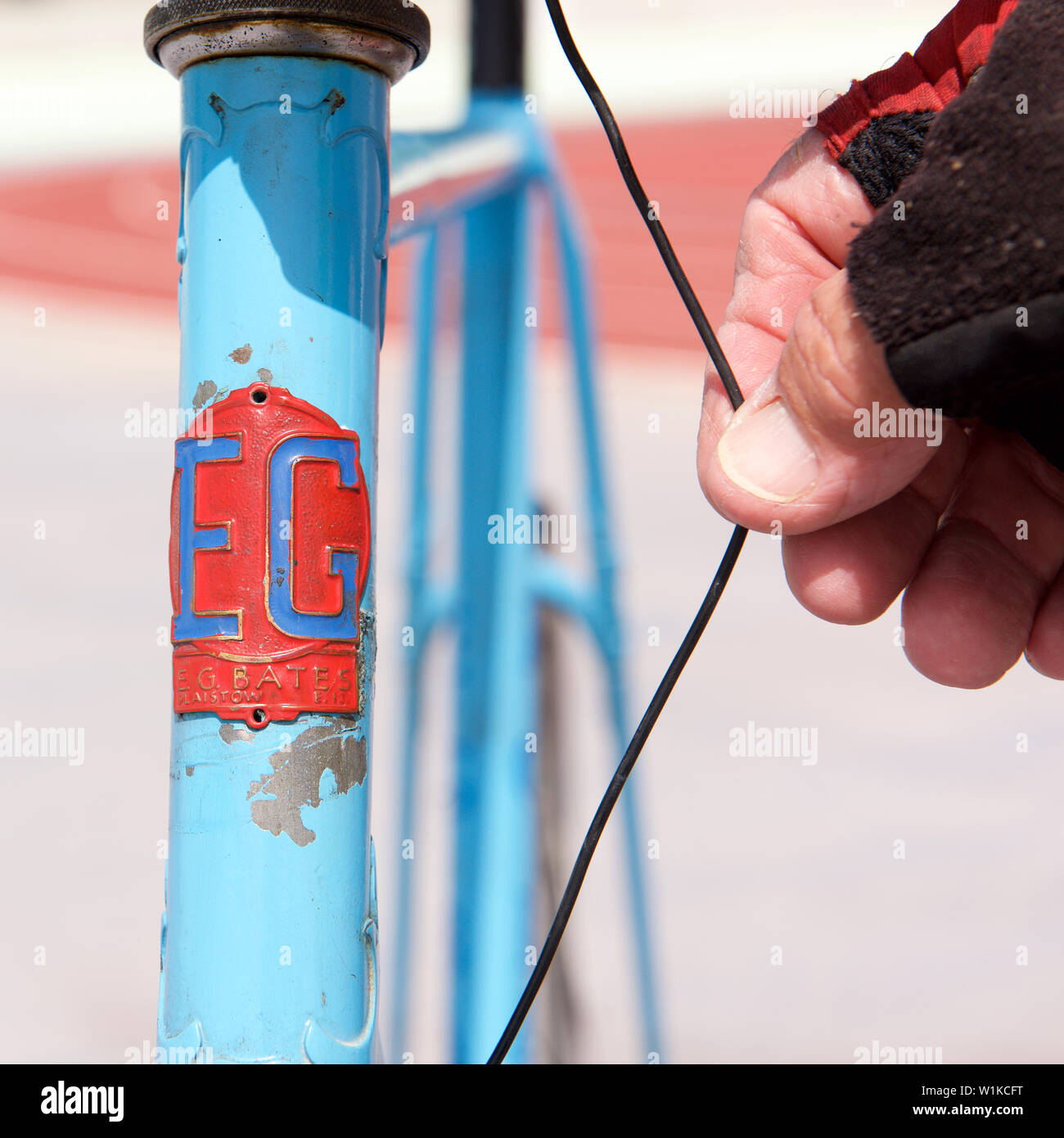 Detail of an E G Bates bicycle frame Stock Photo - Alamy