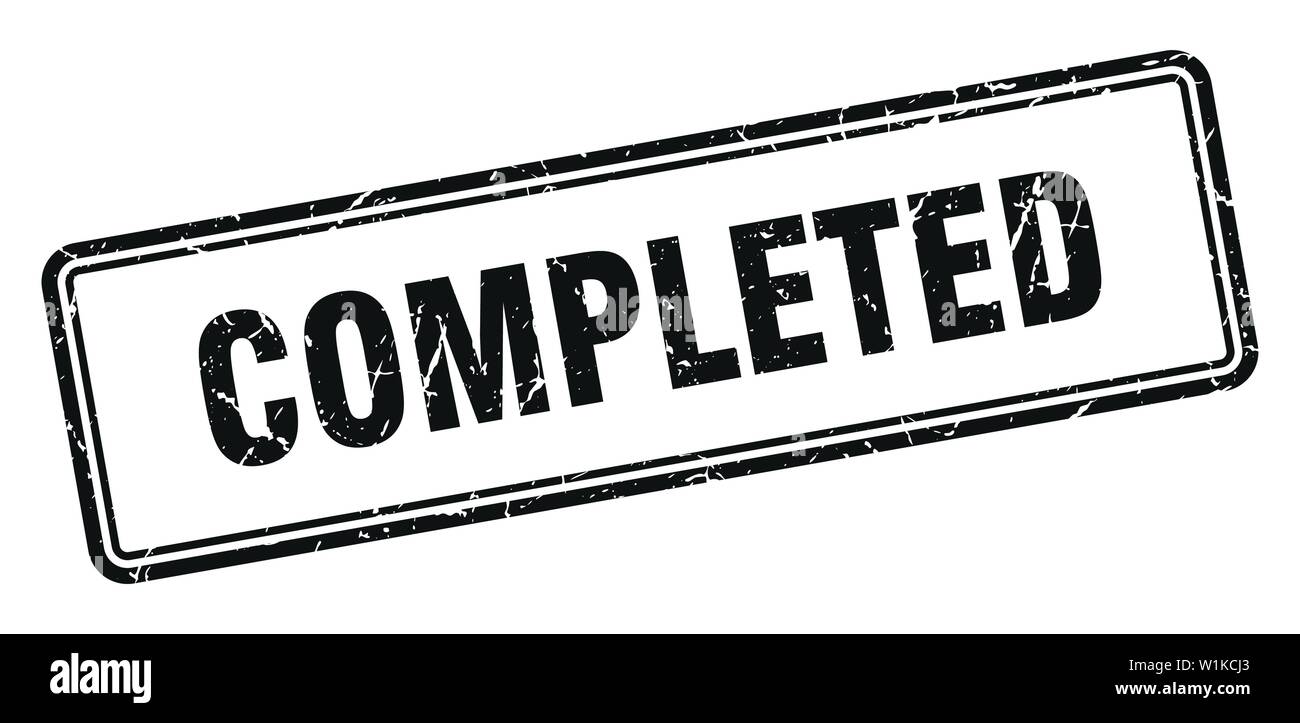 completed stamp. completed square grunge sign. completed Stock Vector ...