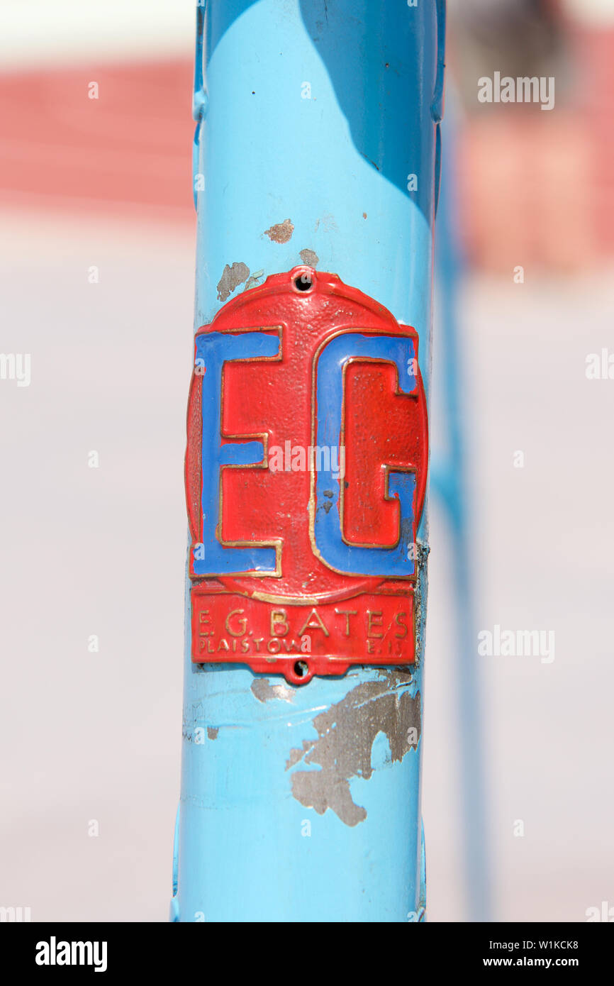Detail of an E G Bates bicycle frame Stock Photo - Alamy