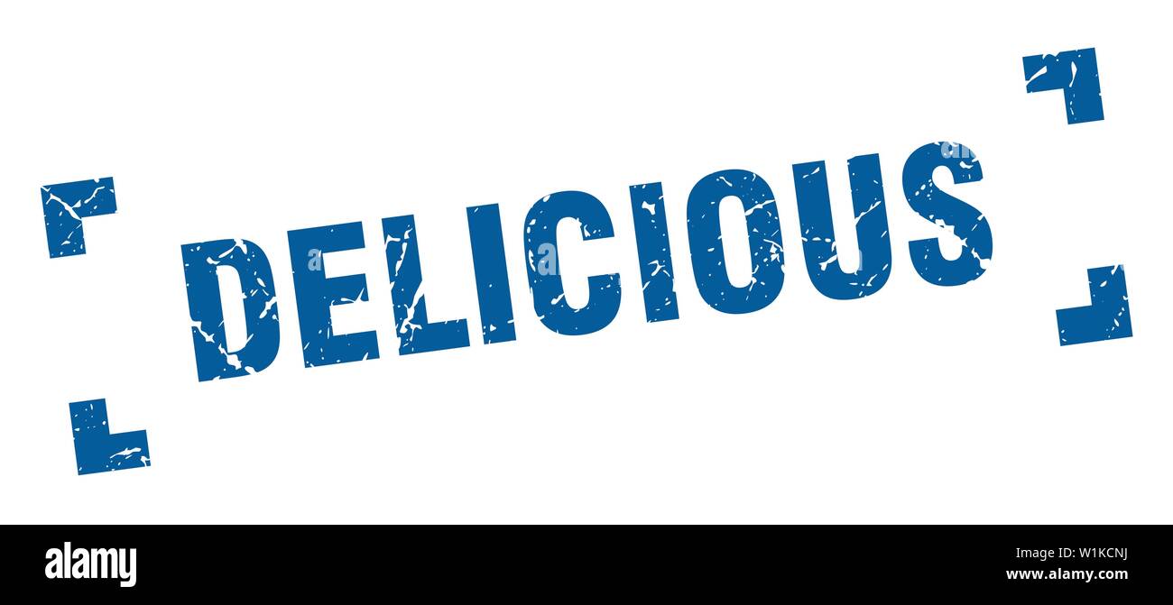 delicious stamp. delicious square grunge sign. delicious Stock Vector ...