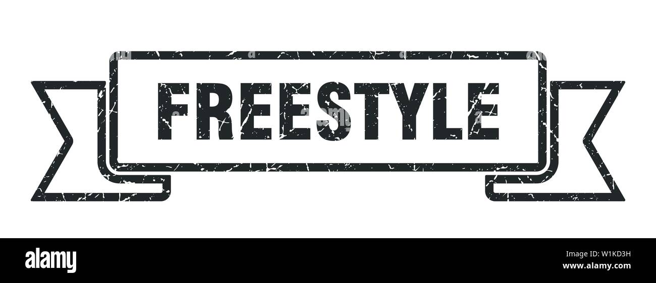 freestyle grunge ribbon. freestyle sign. freestyle banner Stock Vector ...