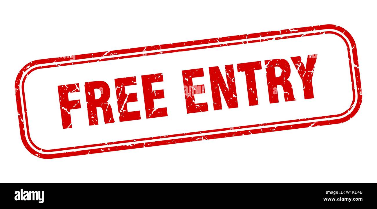 free entry stamp. free entry square grunge sign. free entry Stock ...