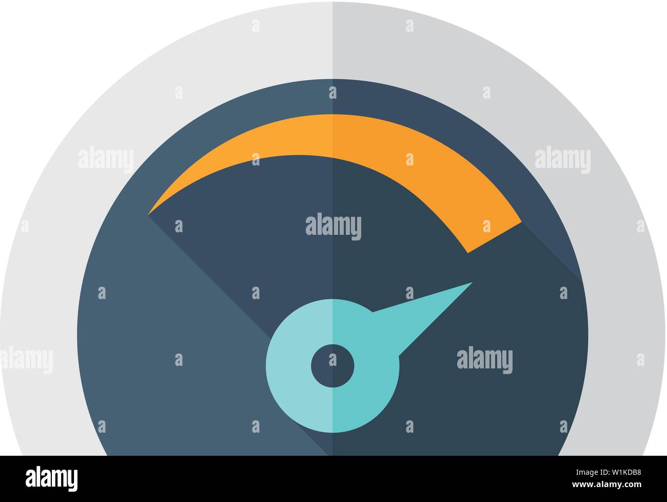 Dashboard icon in flat color style. Control panel, odometer ...
