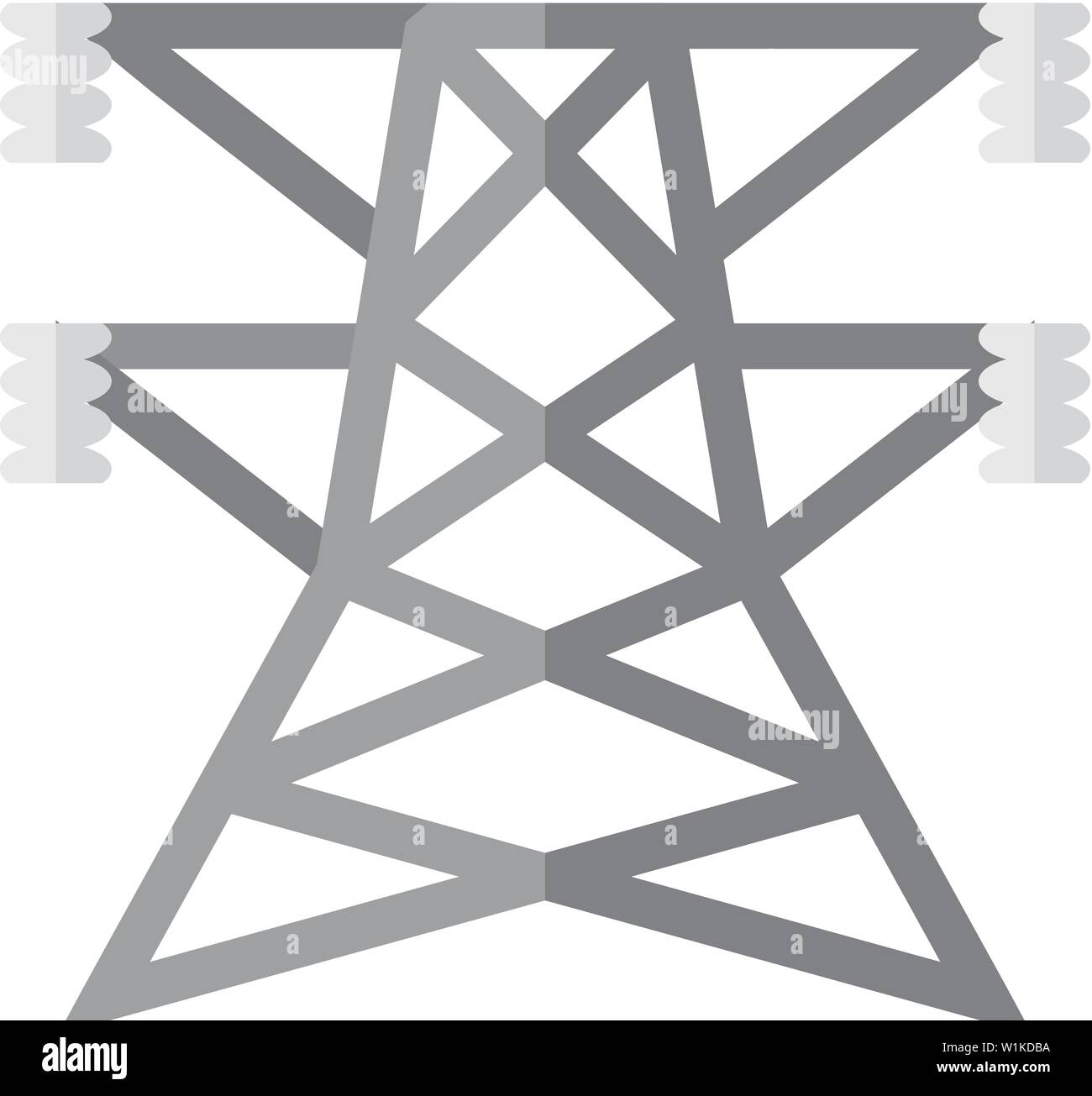 Pylon icon in flat color style. Electricity high voltage distribution ...