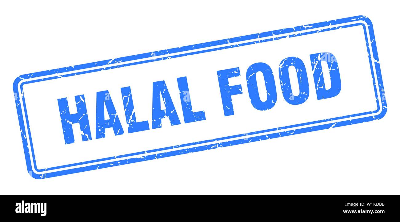 halal food stamp. halal food square grunge sign. halal food Stock ...
