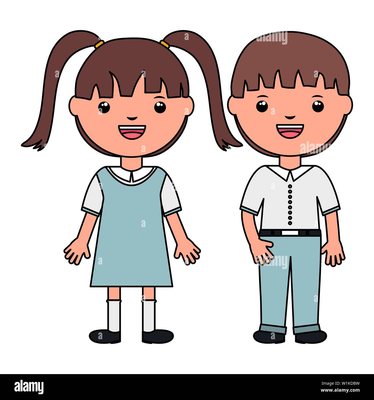 cute little students group characters vector illustration design Stock ...
