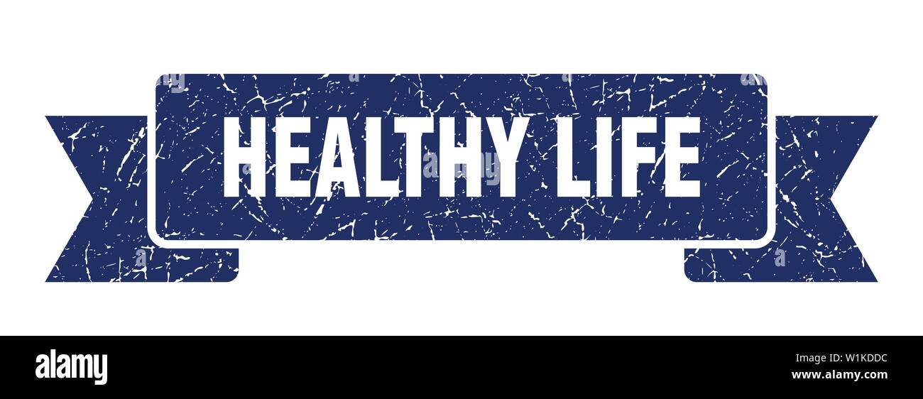 healthy life grunge ribbon. healthy life sign. healthy life banner ...
