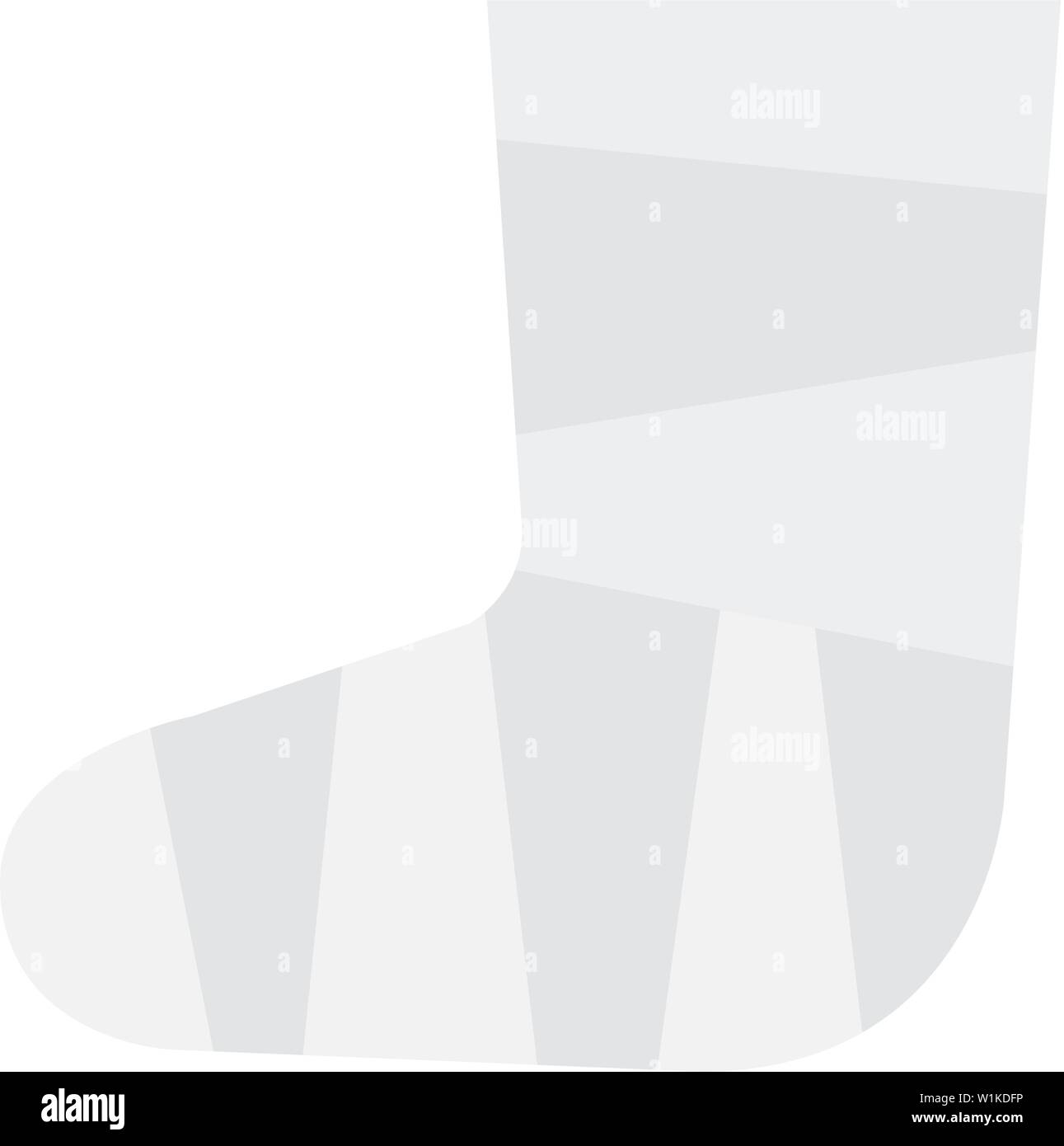 Injured foot icon in flat color style. Gypsum cast medical health ...