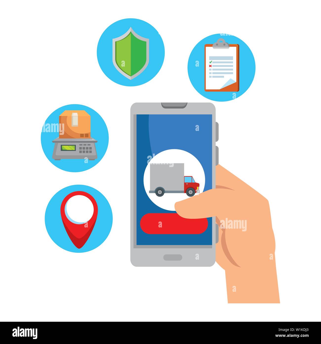 Delivery truck shield Stock Vector Images - Alamy