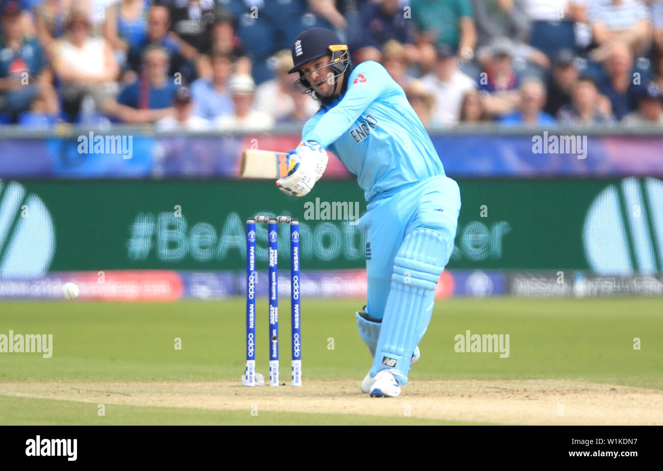 England's Jason Roy in action during the ICC Cricket World Cup group ...