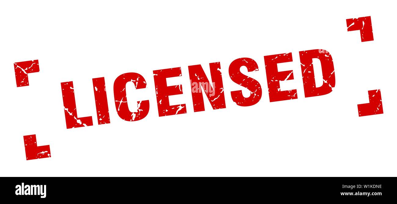 licensed stamp. licensed square grunge sign. licensed Stock Vector ...
