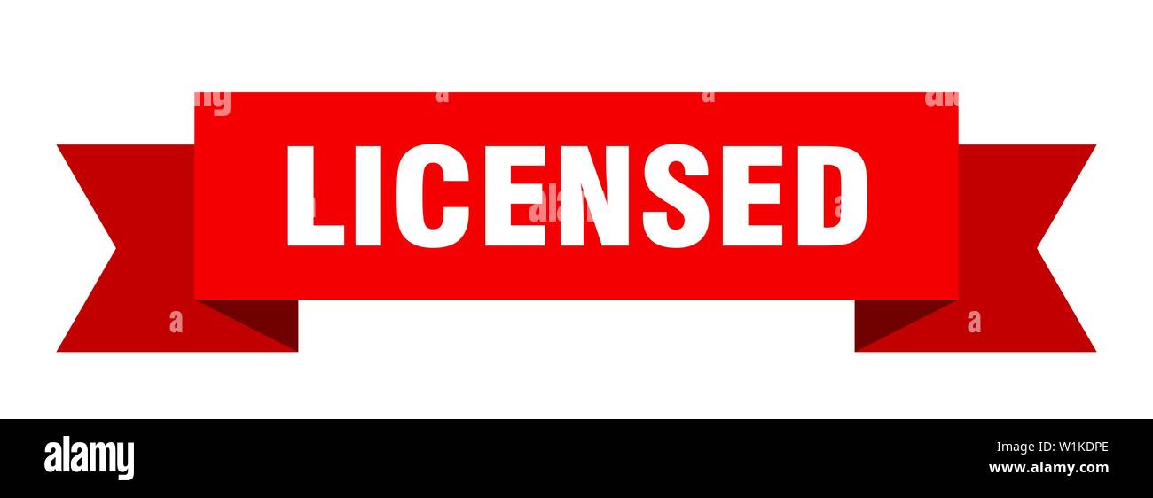 licensed ribbon. licensed isolated sign. licensed banner Stock Vector ...