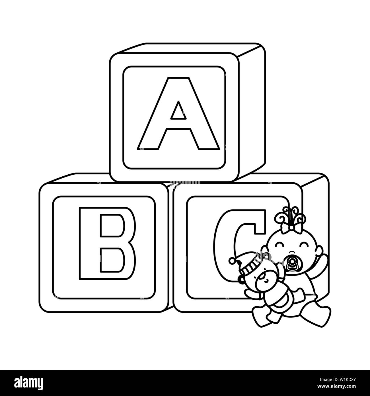 Abc Blocks Black And White