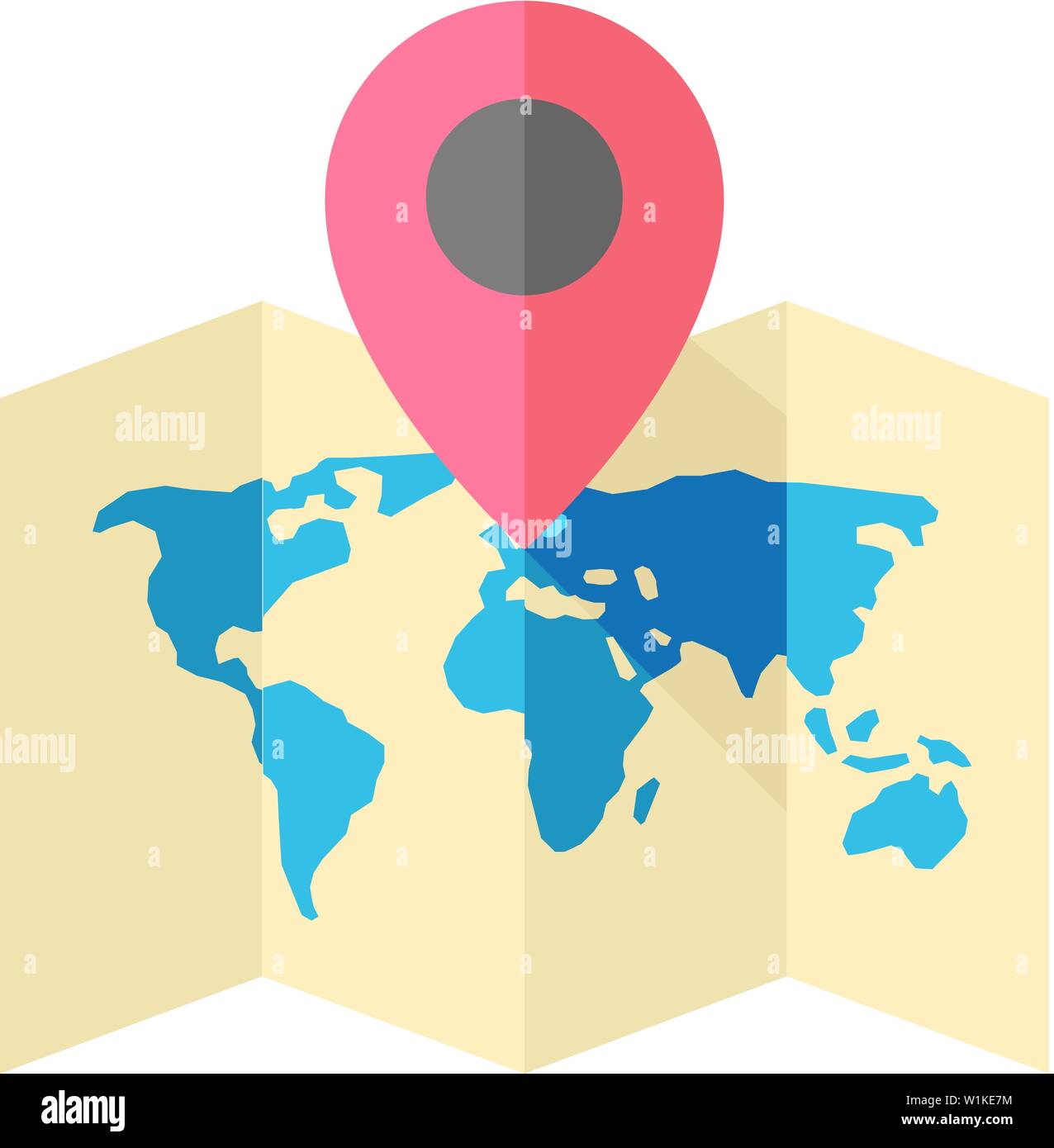 Map single flat color Cut Out Stock Images & Pictures - Alamy