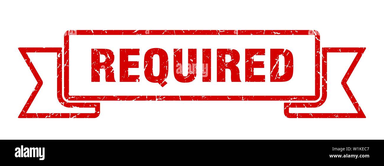 required grunge ribbon. required sign. required banner Stock Vector ...