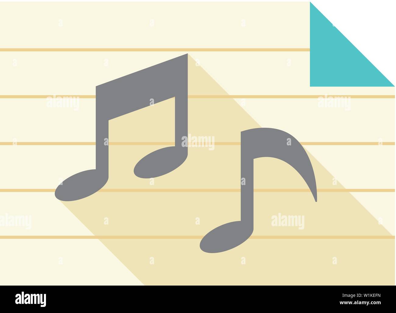 Music notes icon in flat color style. Musical sheets sign crotchets ...