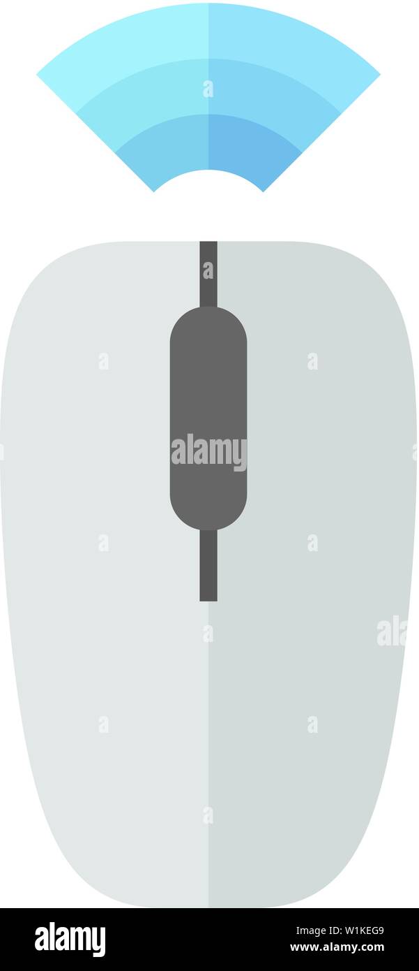 Computer mouse icon in flat color style. Wireless Bluetooth connection ...