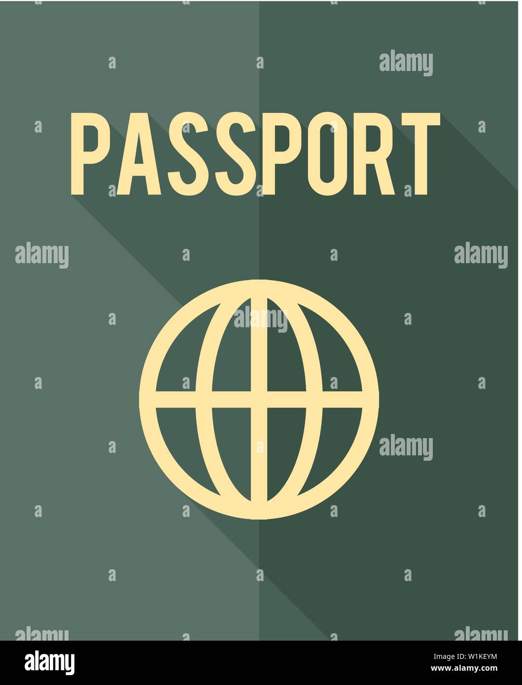 Passport icon in flat color style. Nationality identity people identify ...