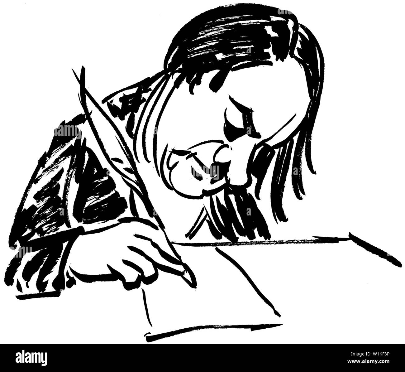 Victor Hugo writing Stock Photo - Alamy