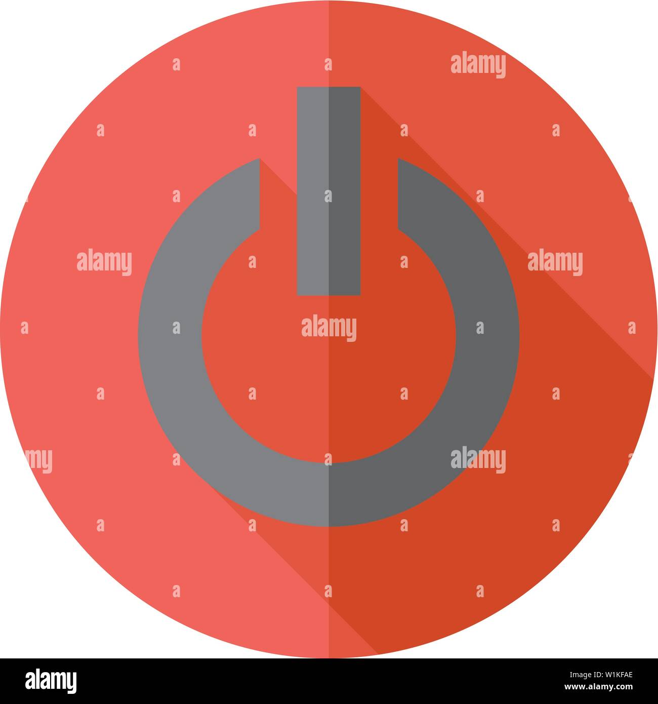 Power button icon in flat color style. Electronic electric switch start ...