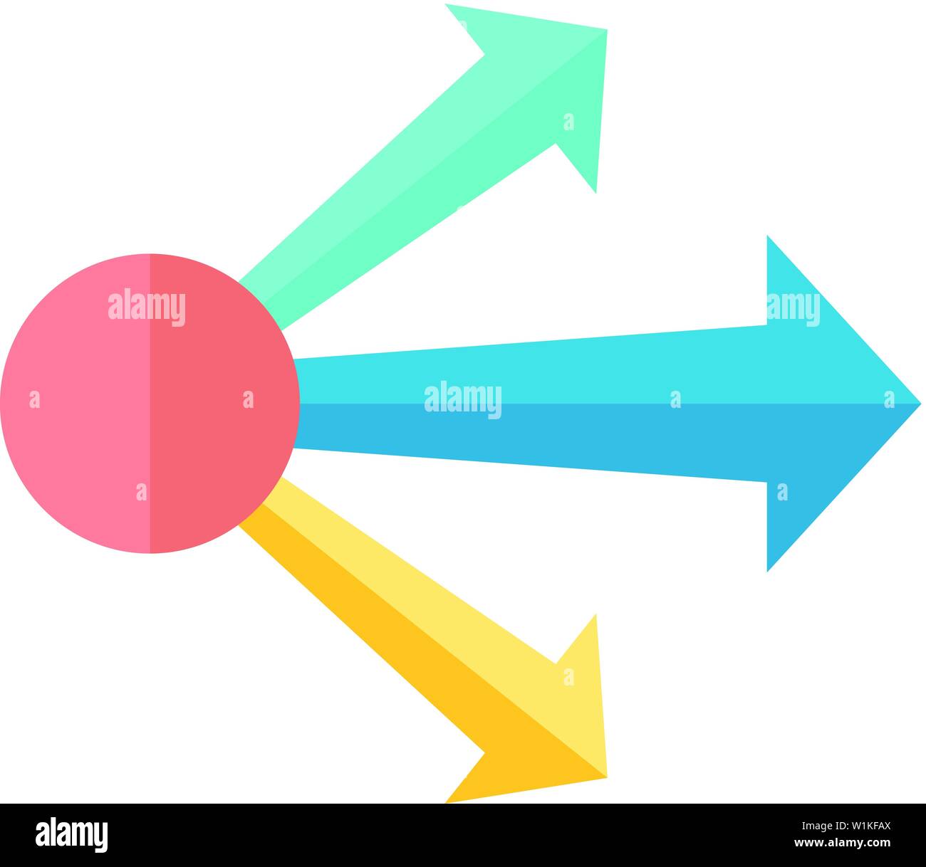 Propagate arrows icon in flat color style. Business management human ...