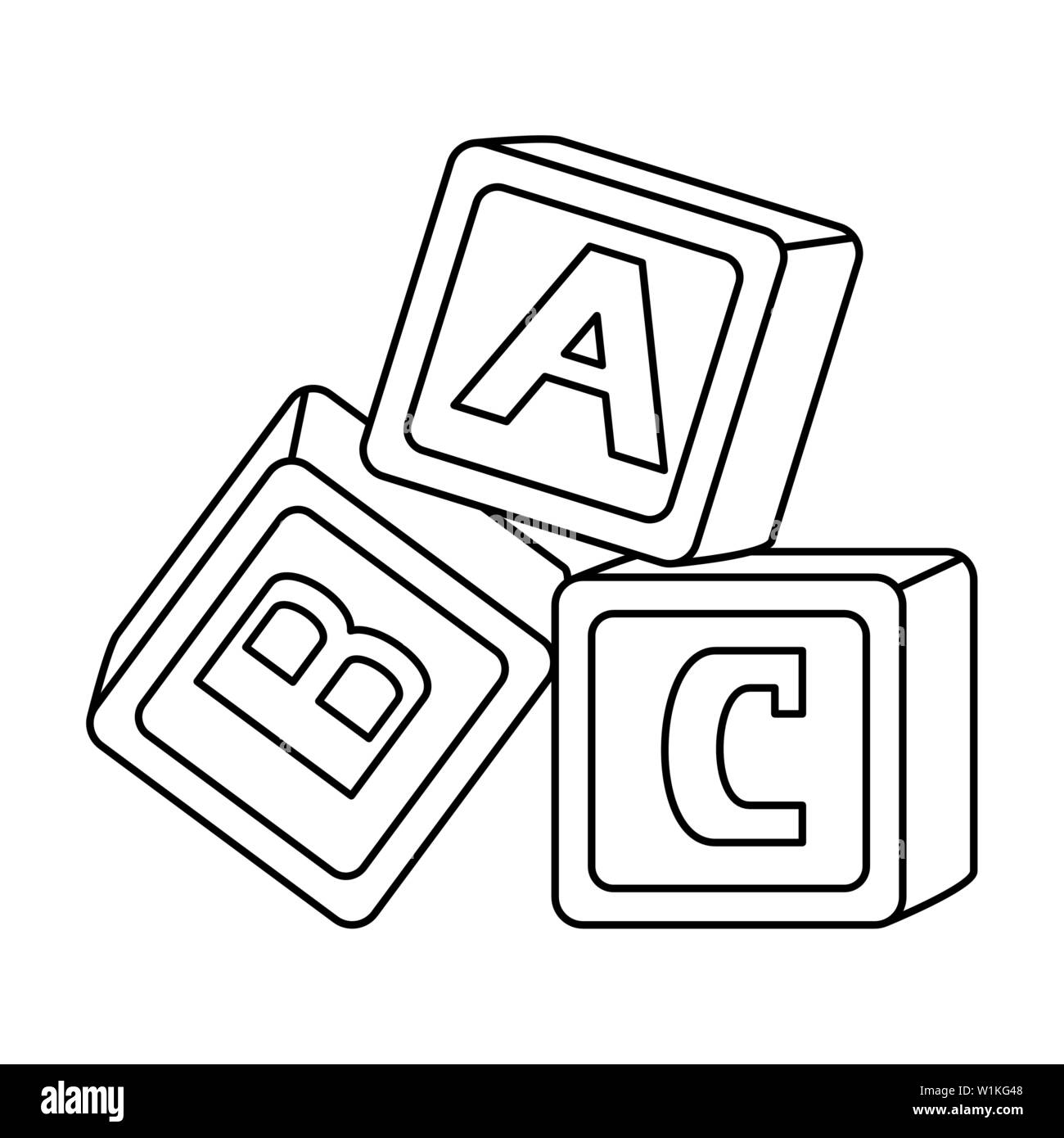 Baby letter blocks word Black and White Stock Photos & Images - Alamy
