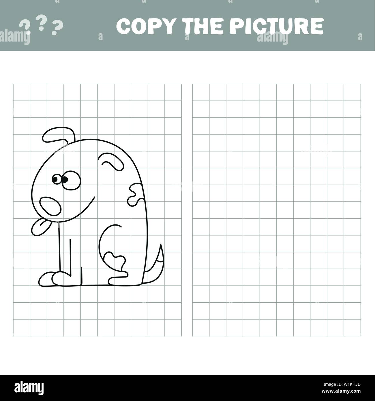 Coloring page for kids. Dog. Educational Game for Kids. Vector ...