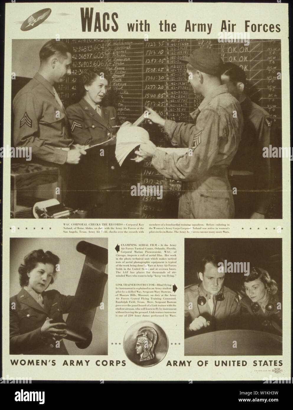 WACS WITH THE ARMY SERVICE FORCE - WAC CORPORAL CHECKS THE RECORDS Stock Photo - Alamy