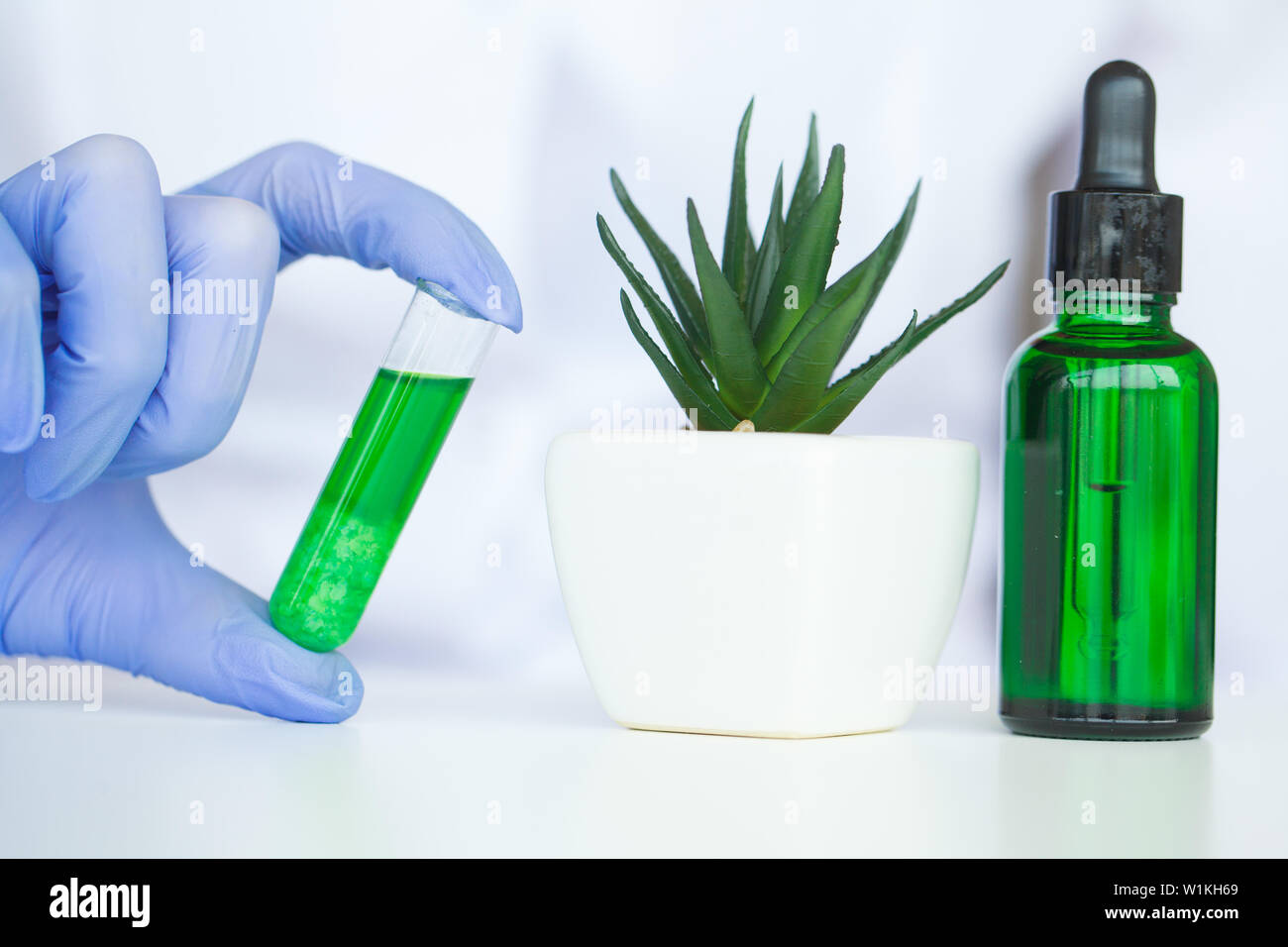 The scientist,dermatologist make the organic natural herb cosmetic ...