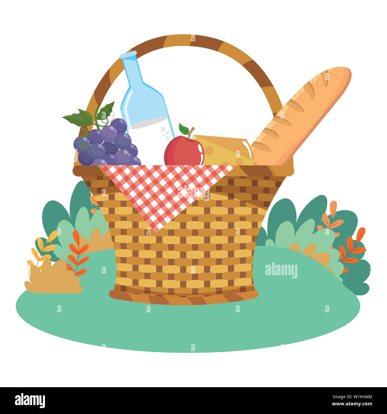 Picnic basket design, Food summer outdoor leisure healthy spring lunch ...