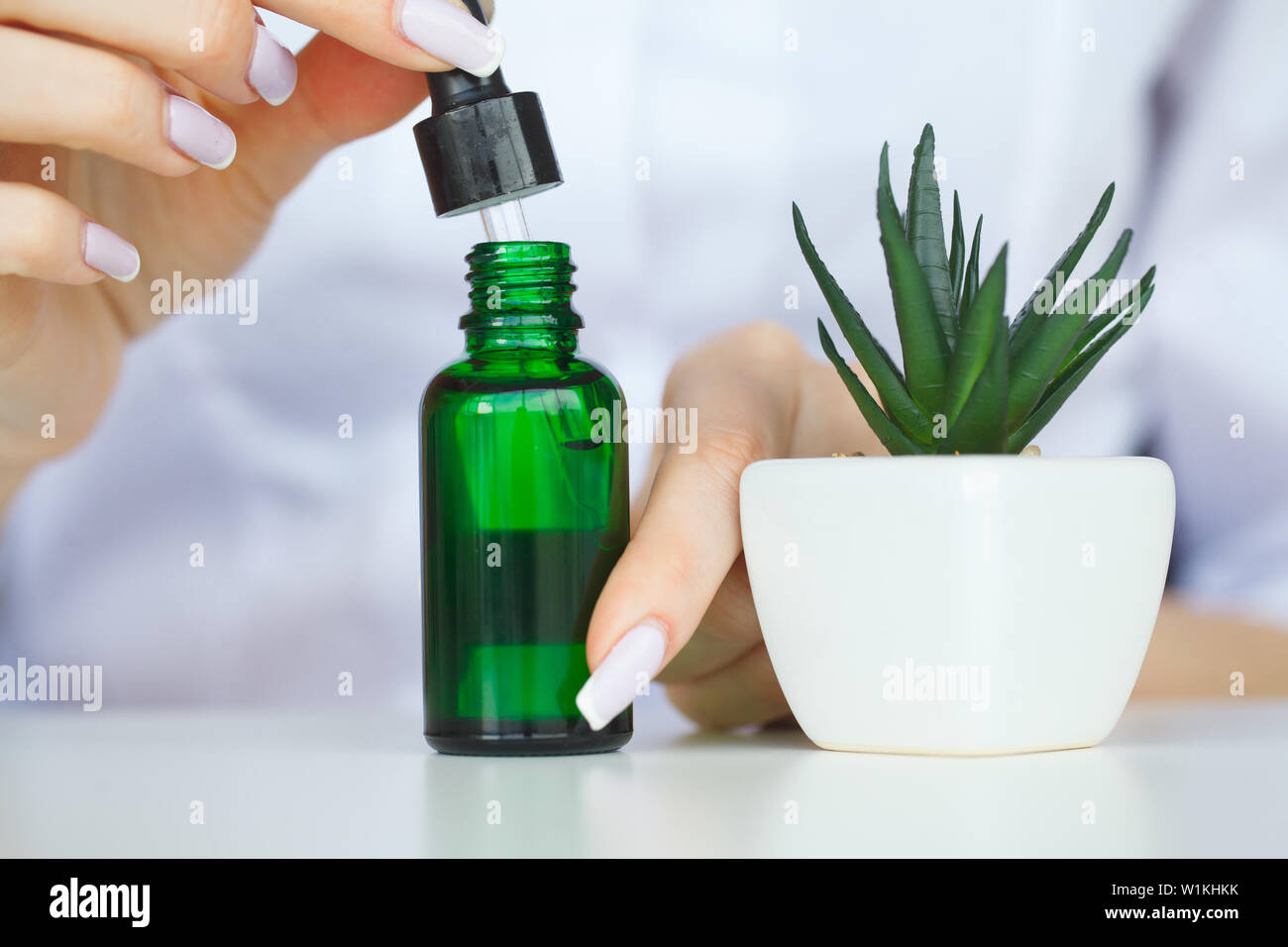 The scientist,dermatologist make the organic natural herb cosmetic ...