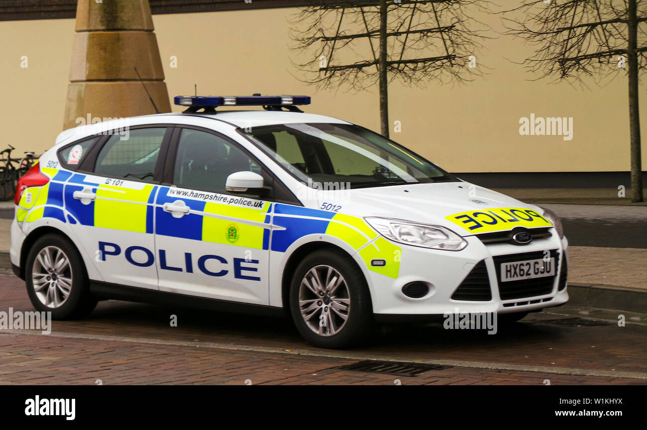 Basingstoke, United Kingdom - April 09 2013: A hampshire force police ...