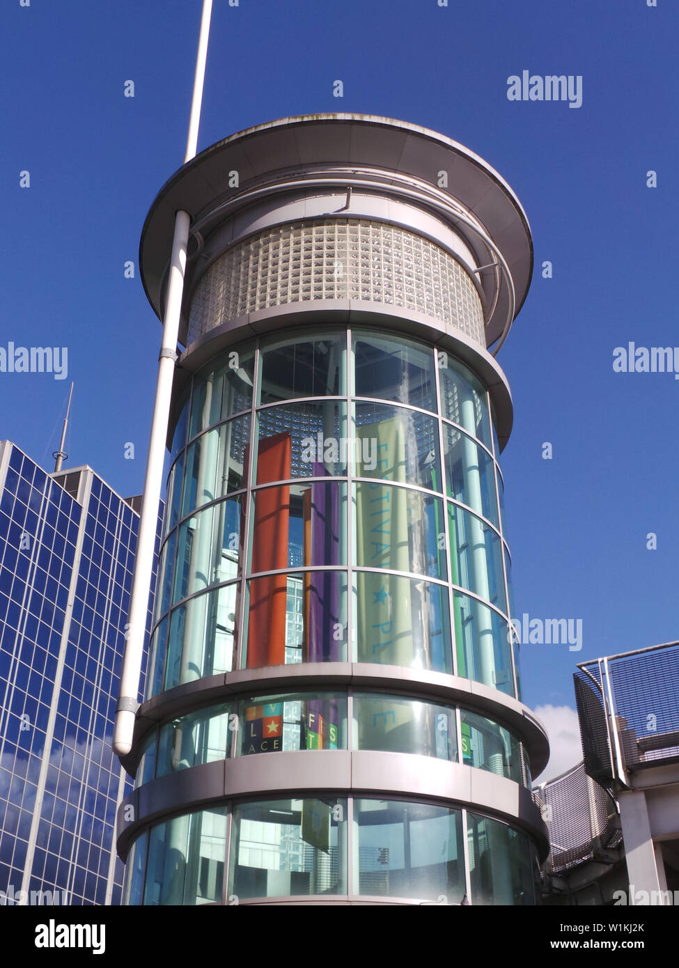 May 22 2013; Basingstoke England. Detail of a tower over one entrance ...