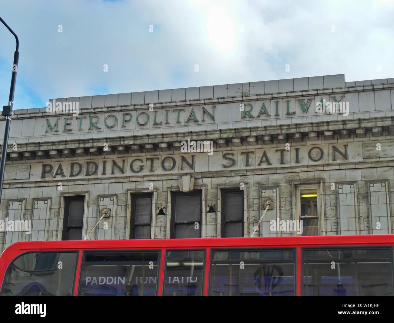 October 06 2015; London England. A London Bus drives past the front of ...