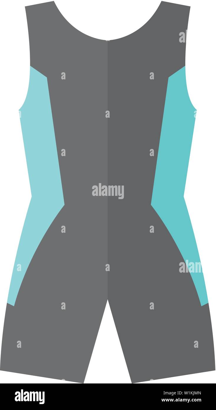 Triathlon suit icon in flat color style. Sport cycling swimming running ...