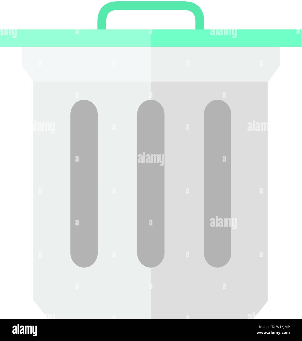 Trash bin icon in flat color style. Garbage can clean office bucket ...