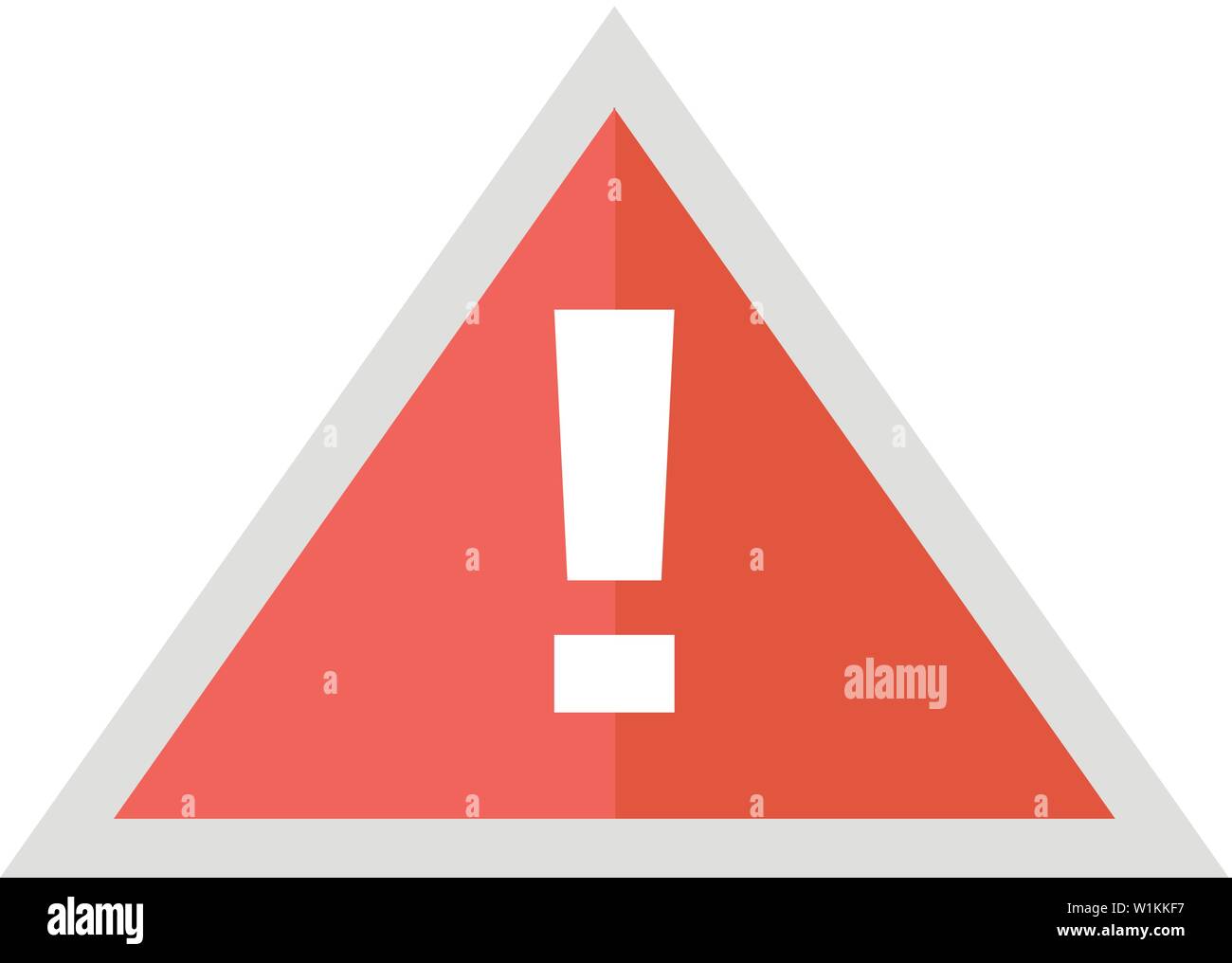Warning sign icon in flat color style. Beware notice triangle safety ...