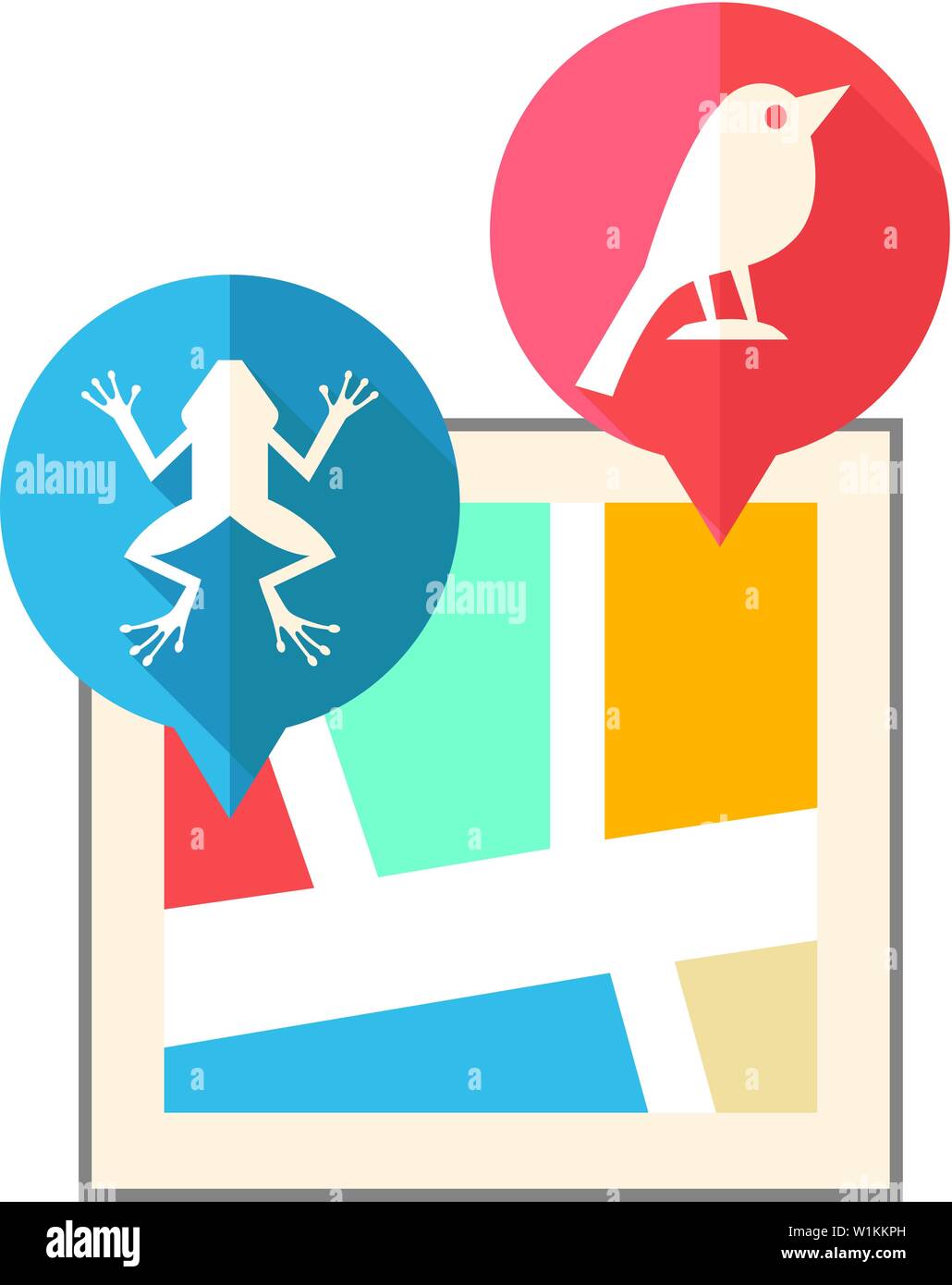 Zoo map icon in flat color style Stock Vector Image & Art - Alamy