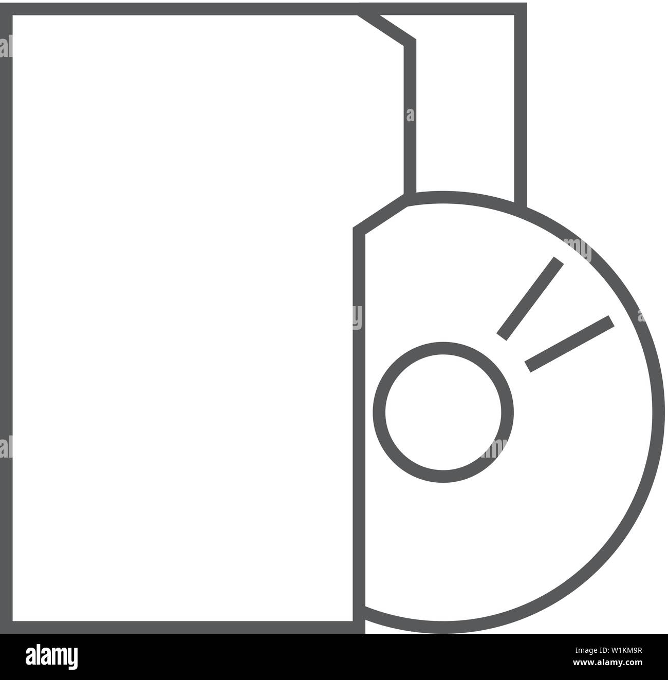 Music album icon in thin outline style. Music release discography ...