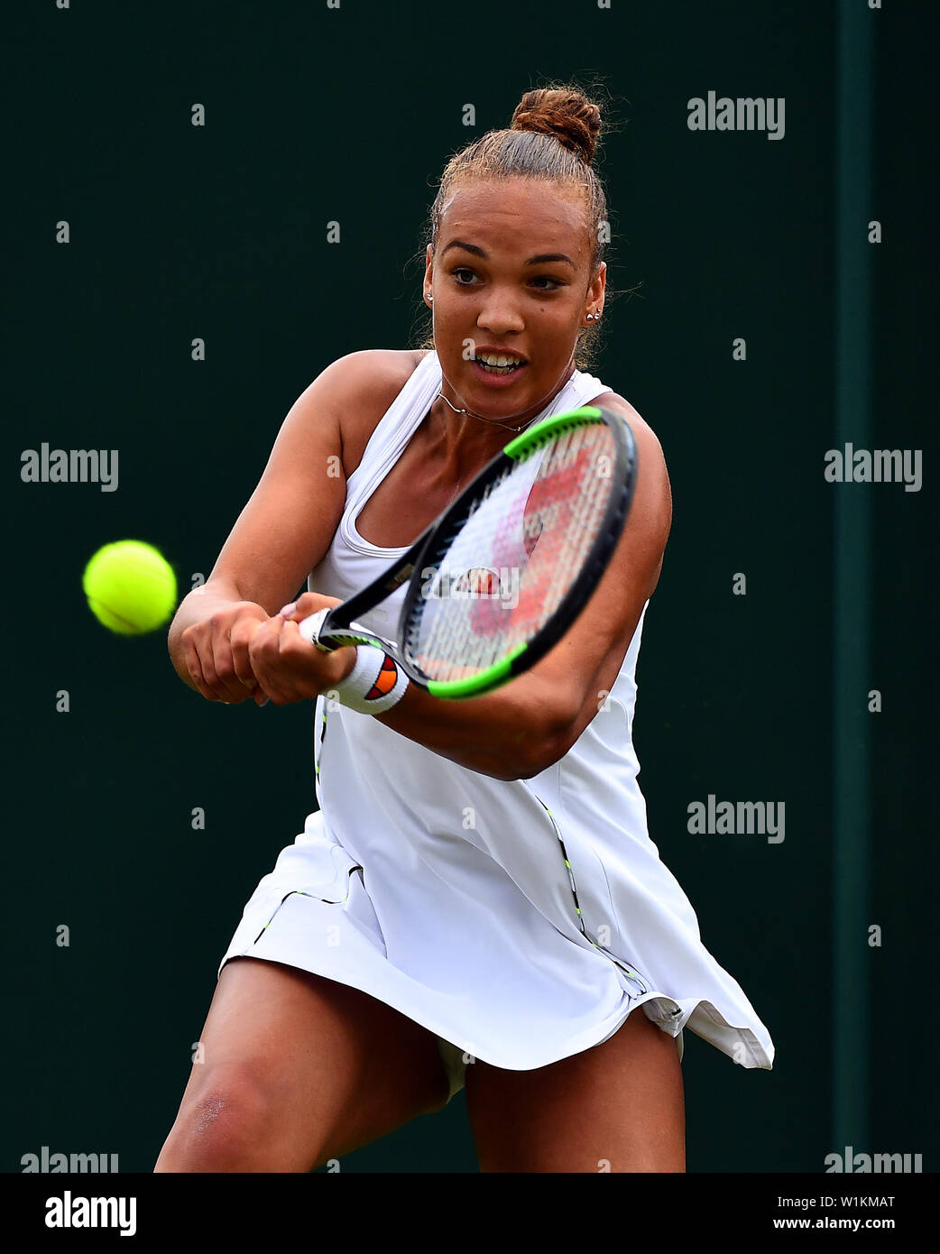 Freya Christie in action during her doubles match on day three of the ...