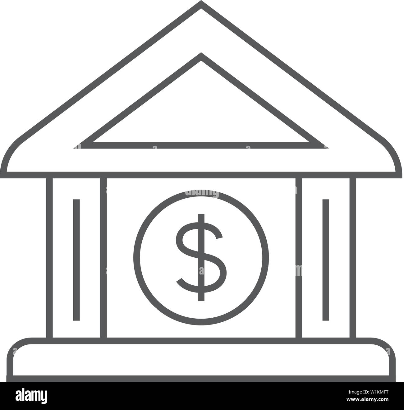Bank building icon in thin outline style Stock Vector Image & Art - Alamy
