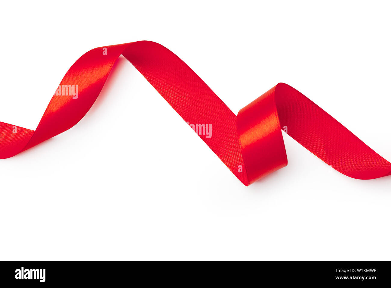 Red ribbon on white background Stock Photo - Alamy