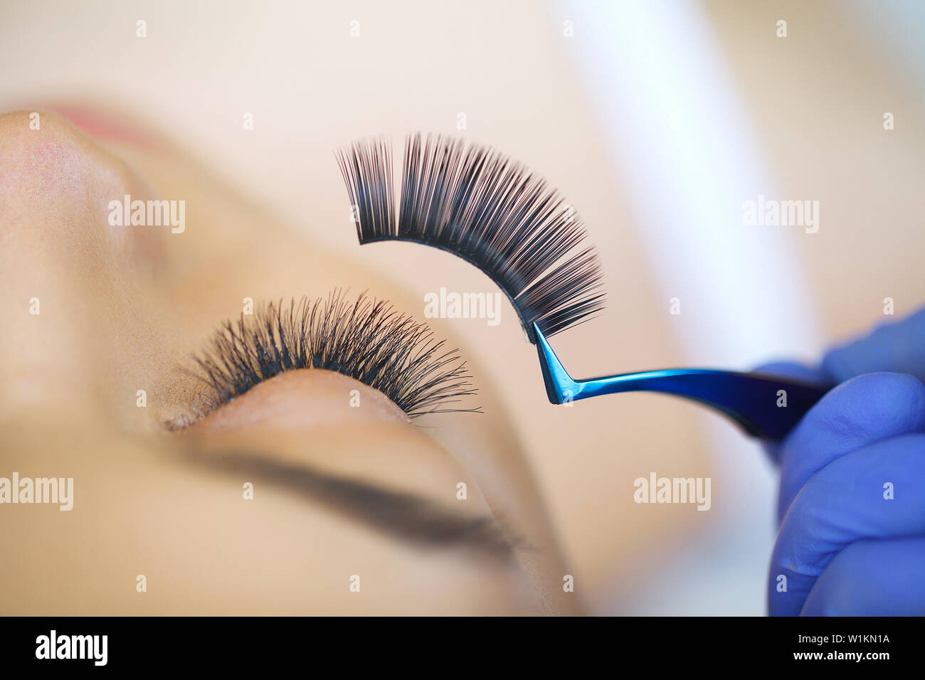 Woman Eye with Long Eyelashes. Eyelash Extension Stock Photo - Alamy